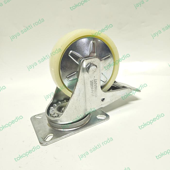 Jual Roda nilon 4 inch ppg ranger germany putar+rem beban 125 kg ...