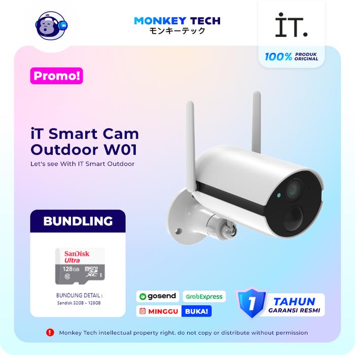 Jual It W01 Smart Outdoor Camera Cctv Wifi Wireless Fhd 1080p Ip65 Ip ...