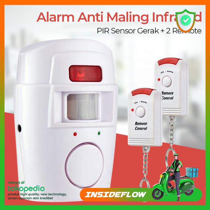 Jual Alarm Anti Maling Infrared PIR Sensor Gerak 2 Remote Control ...