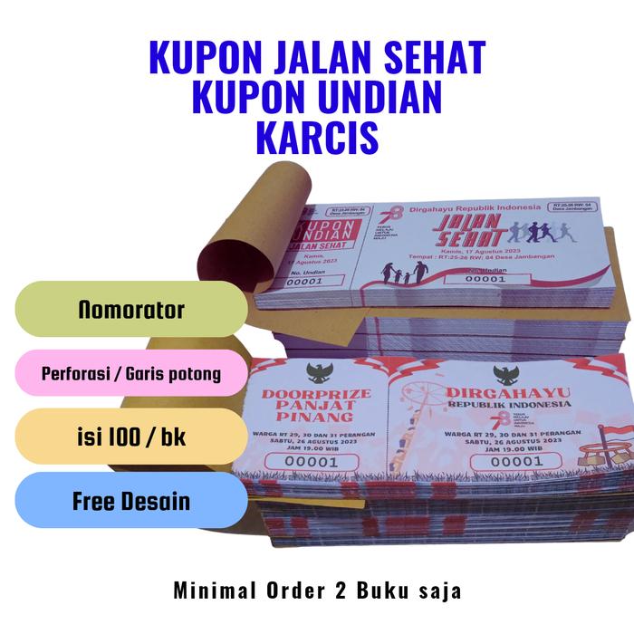 Jual Cetak Kupon Karcis Voucher isi 100 ukuran 16x6.5 cm - Kab. Malang ...