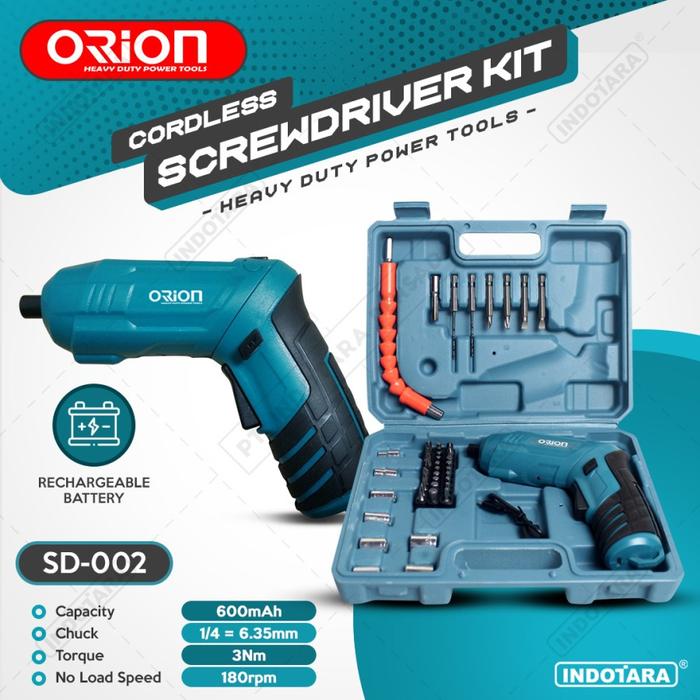 Jual Orion Cordless Screwdriver / Bor Obeng Baterai 3.6Volt - SD001 ...