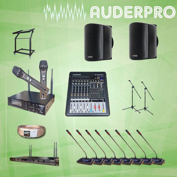 Jual PAKET SOUND SYSTEM MIC RAPAT WIRELESS AUDERPRO 6 PAKAI 8 Mikrofon ...