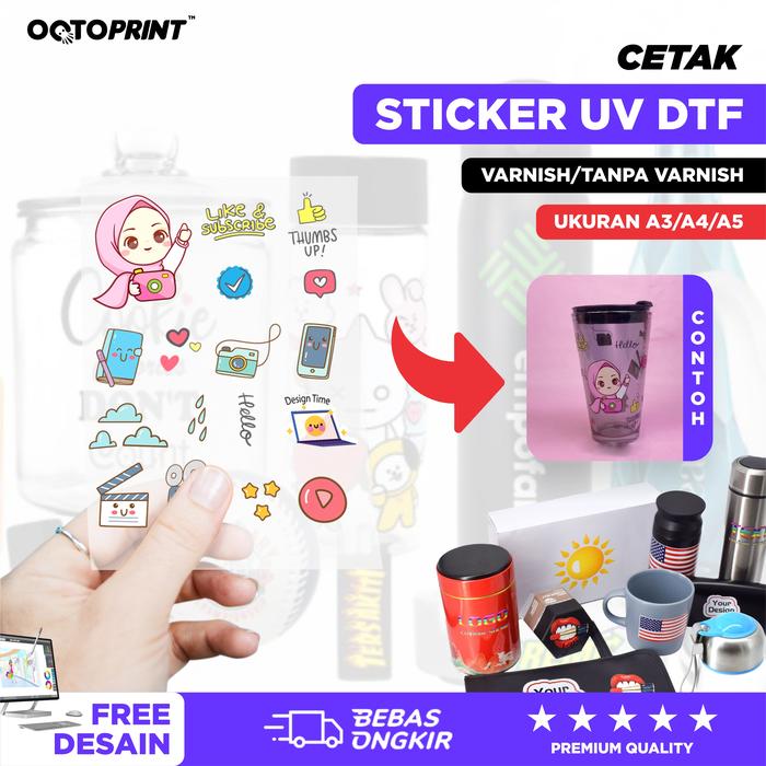 Jual Cetak Sticker 3D UV DTF Timbul Decal Kering (Octoprint) - Kertas ...