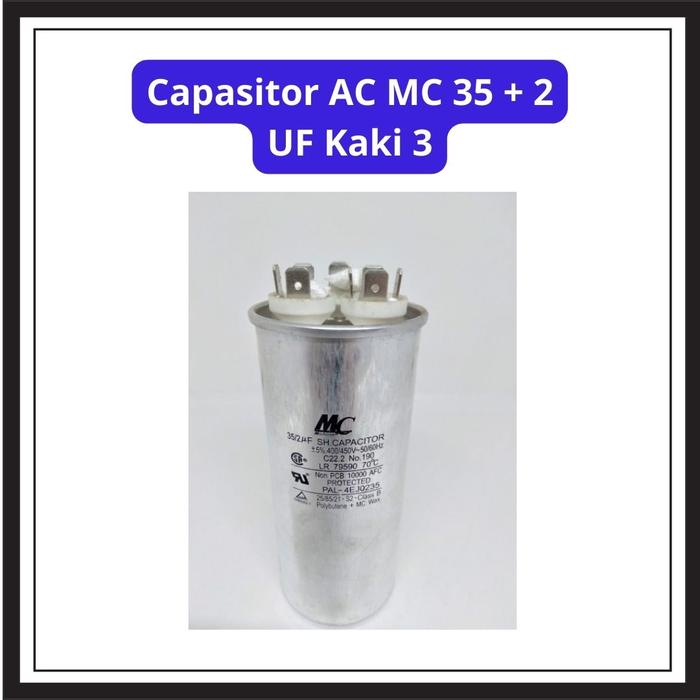 Jual Kapasitor Kompresor AC MC 35+2uF /Capasitor AC MC 35 + 2 uF Kaki 3 - Jakarta Selatan - OBJ ...
