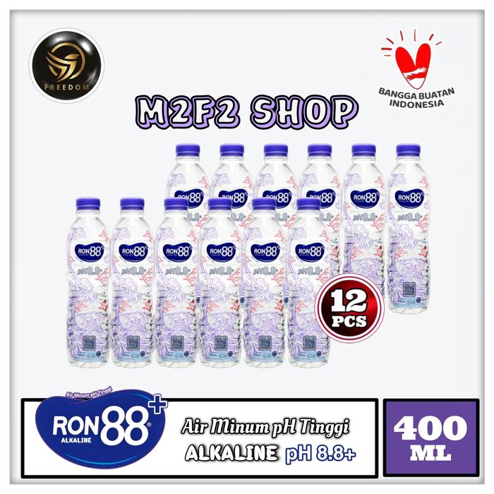 Jual Air Mineral Water Ron 88 Alkaline pH8.8+ Botol Pet - 400 ml (12 ...