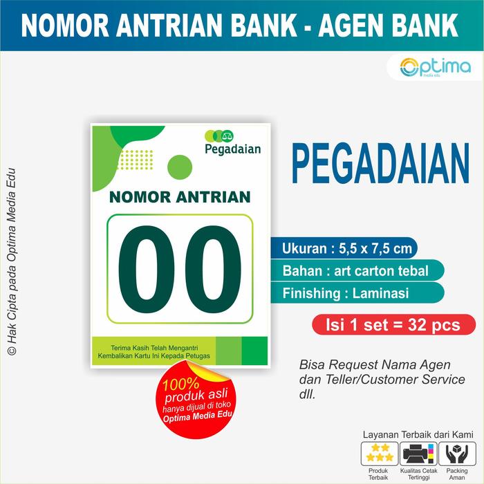 Jual Kartu Nomor Antri / Antrian Agen Bank / Bank / Pegadaian / Teller ...