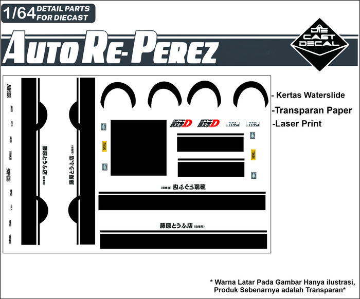 Jual Decal Hotwheels Autoreperez - Racing Liveries- INITIAL D AE86 ...