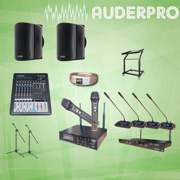 Jual PAKET SOUND SYSTEM MIC RAPAT WIRELESS AUDERPRO 8 PAKAI 4 Mikrofon ...