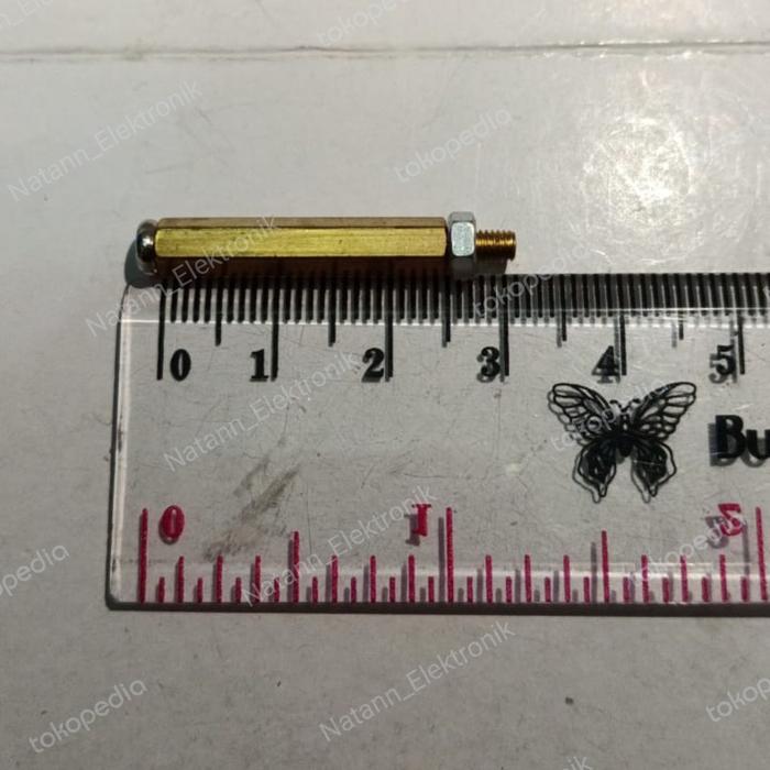 Jual 3054 spacer speser kaki pcb besi gold kuningan 2.5cm 2,5cm 25mm ...