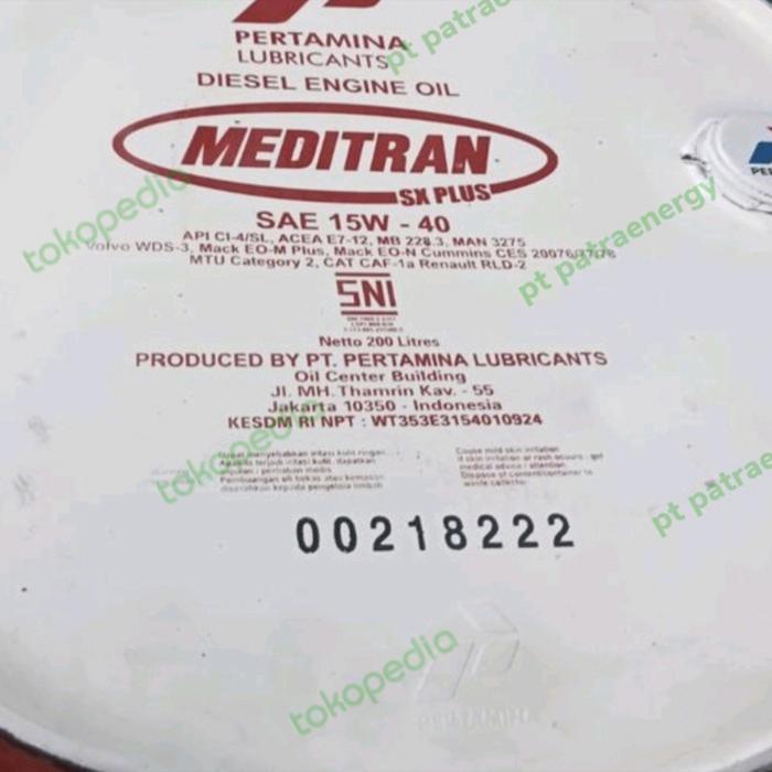 Jual Mesin Diesel PERTAMINA MEDITRAN SX PLUS 15W40 API CI4 - Jakarta ...