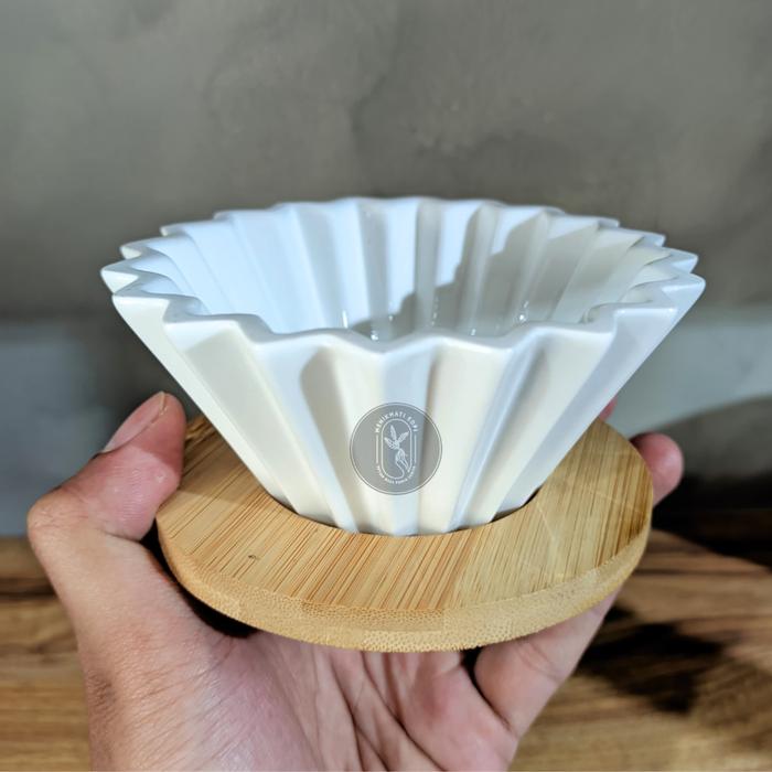 Jual Origami V60 Dripper with Wood Holder / Dripper Origami Wave - Kab ...
