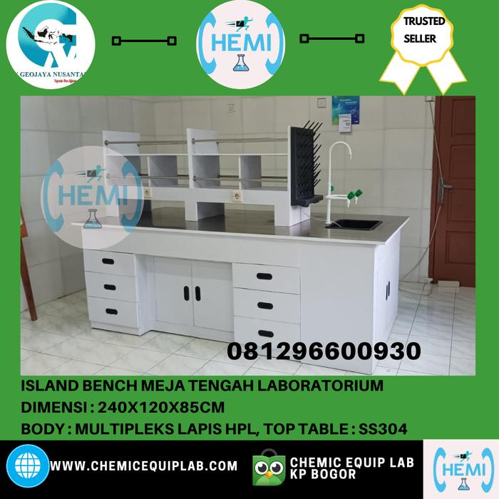 Jual ISLAND BENCH MEJA LABORATORIUM / MEJA LAB ISLAND BENCH HPL SS304 ...