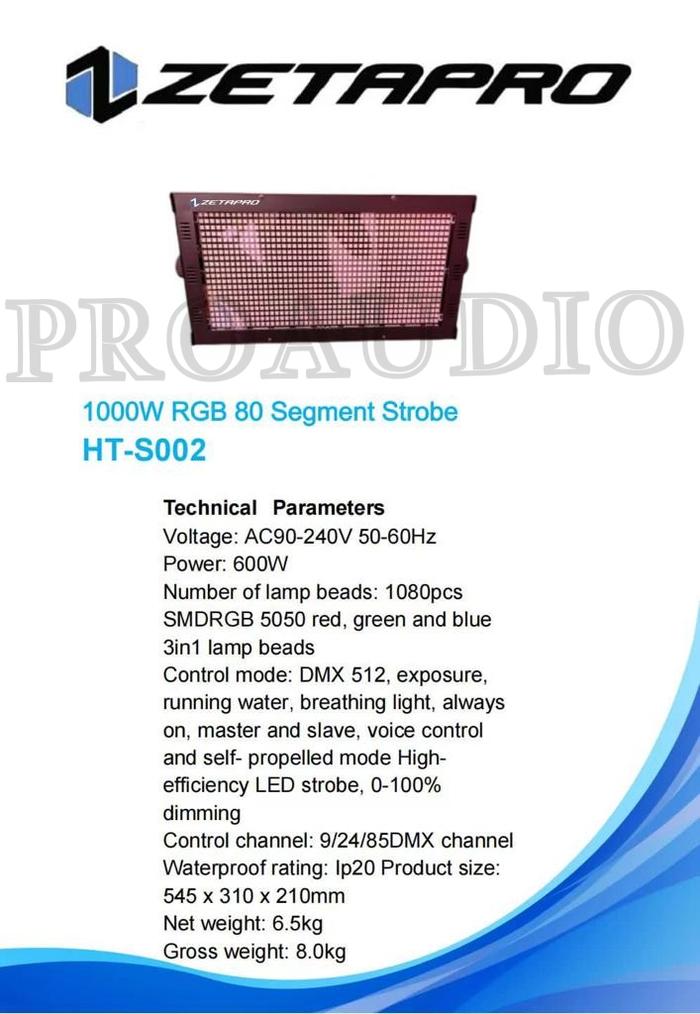 Jual LAMPU PANGGUNG ZETAPRO 1000 WATT RGB 80 SEGMENT STROBE ORIGINAL ...