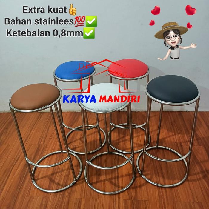 Jual Kursi mini bar /70 cm bangku cafe/Kursi dingklik stainlees/ - Kab ...