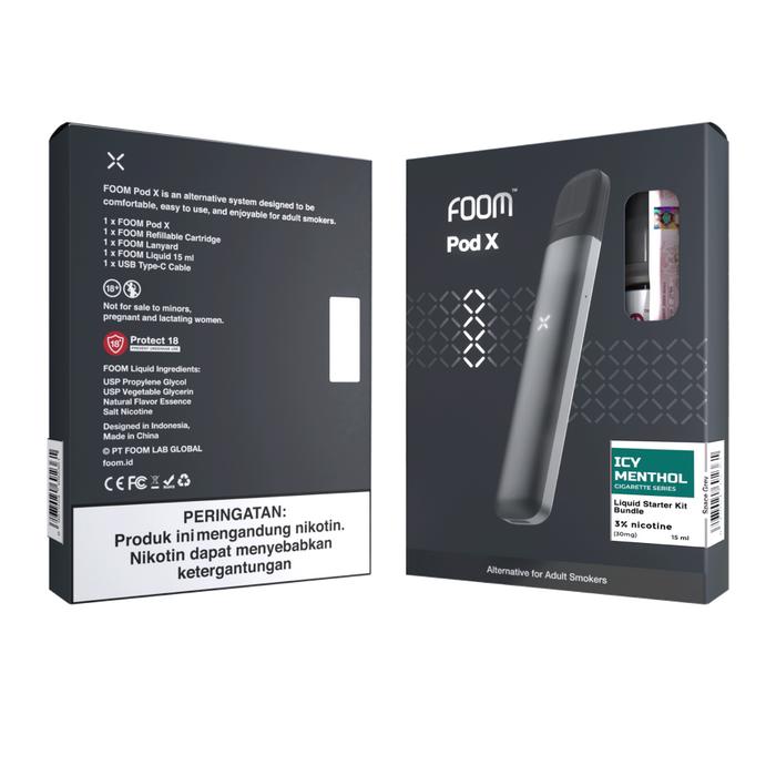 Jual FOOM POD X BUNDLING LIQUID (SPACE GRAY ICY MENTHOL 15ML) - Jakarta ...