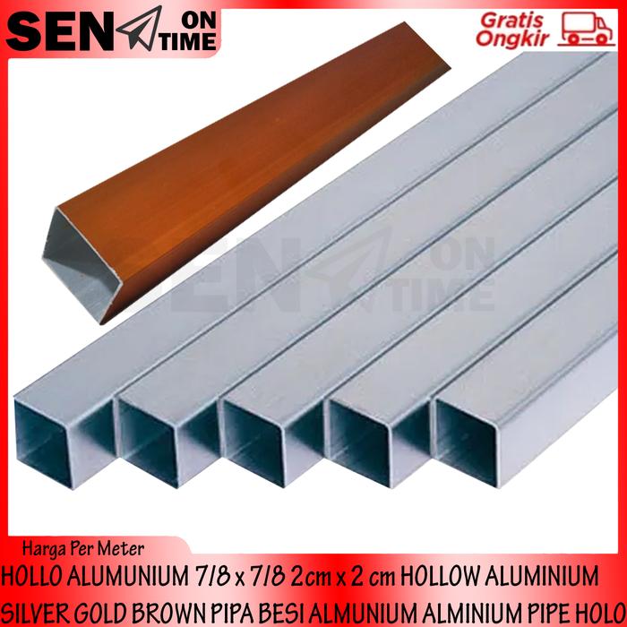 Jual Holo Aluminium 2CM X 2 CM Hollo Alumunium 7/8 X 7/8 Hollow Silver ...