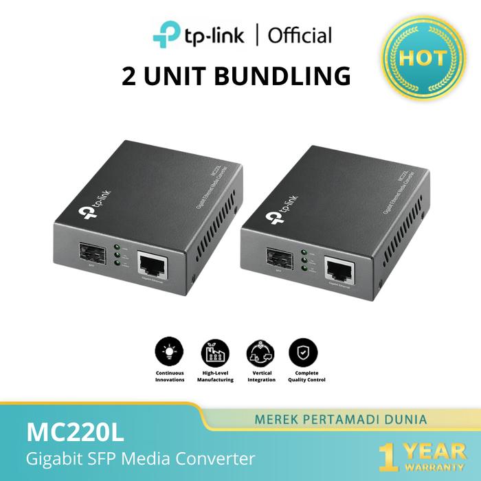 Promo TP-Link MC220L | Gigabit SFP Media Converter | 10/100/1000 Mbps ...