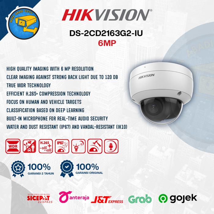 Jual Kamera CCTV IP Hikvision DS-2CD2163G2-IU AcuSense Dome Camera 6MP - Jakarta Utara - Mata ...