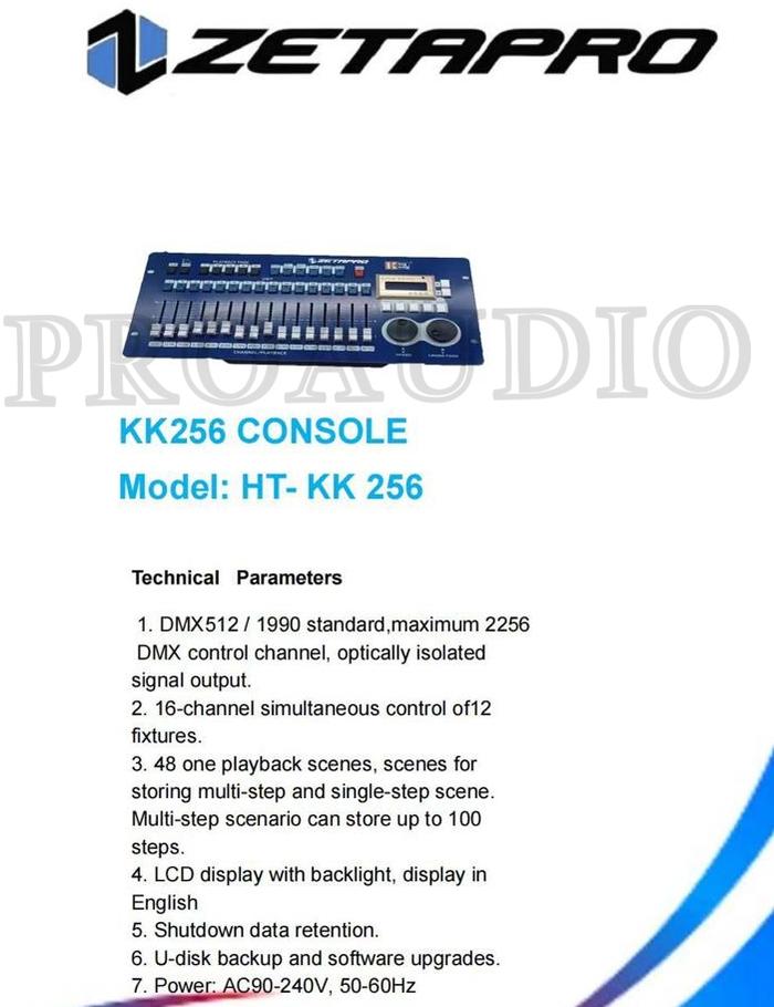 Jual MIXER LIGHTING ZETAPRO KK 256 DMX CONSOLE CONTROLLER LAMPU ...