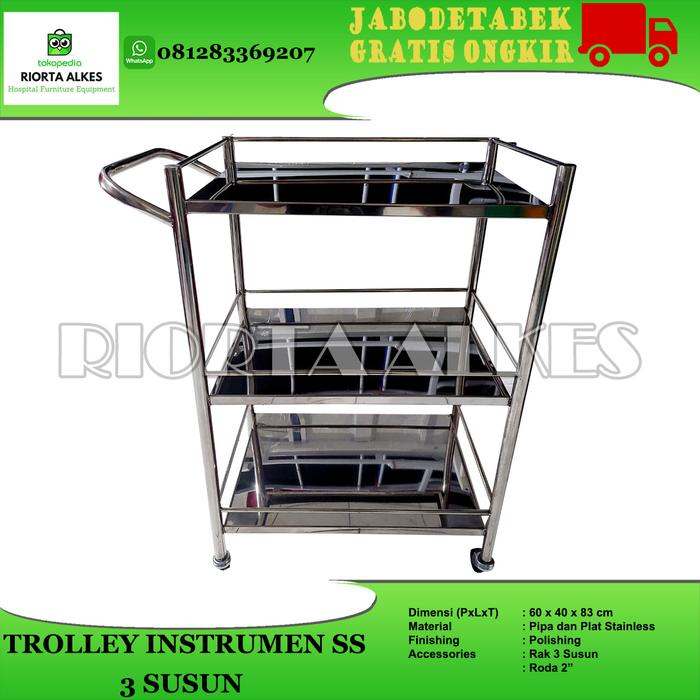 Jual Trolley instrumen troli instrumen meja instrumen trolley - Jakarta ...