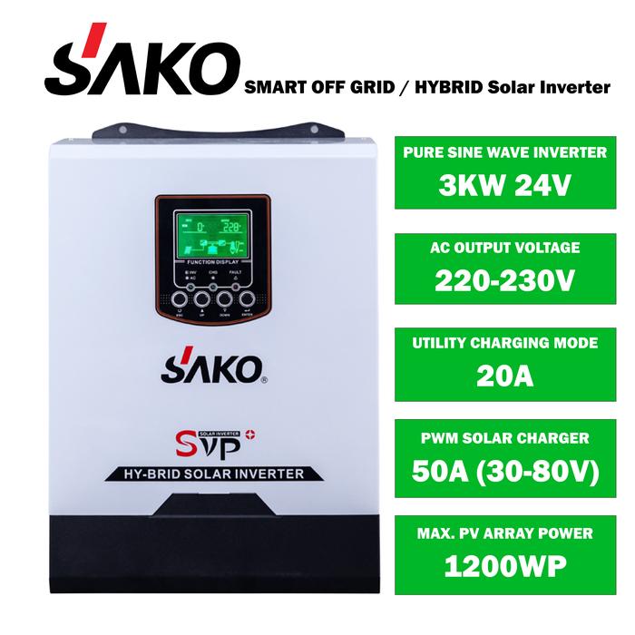 Jual SAKO Hybrid Solar Inverter 3KW - PWM 50A PLTS UPS Pure Sine Wave ...