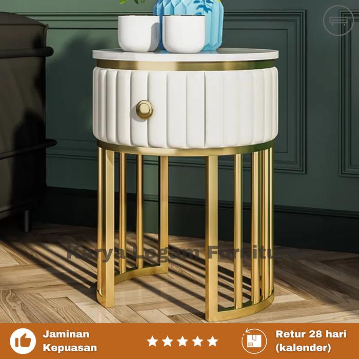 Jual Side Table Modern Minimalis - Meja Sudut Stainless Gold - Kab ...