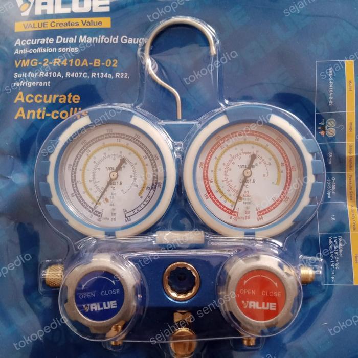 Jual testing manifold ac value pengisi freon 410,r32,r134,r22(bungkus ...