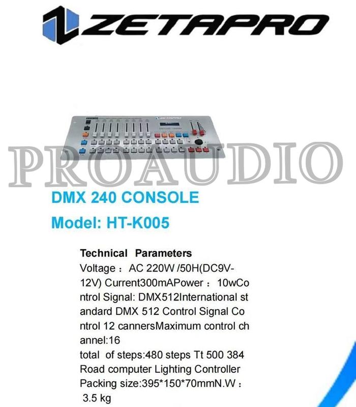 Jual Mixer Lighting Zetapro DMX 240 DMX240 CONTROLLER LAMPU PANGGUNG ...