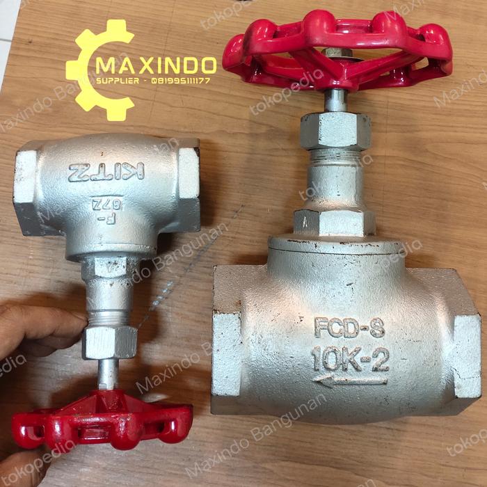 Jual Globe Valve 1 1/4" Inch Drat KITZ FCD-S 10K Cast Iron Steam ...