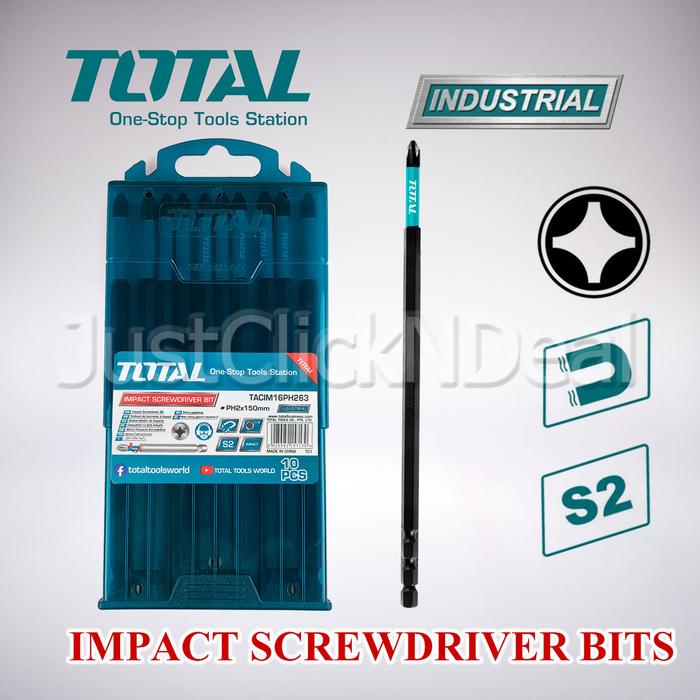 Jual TOTAL Bor Mata Obeng Impact PH2 150 mm Plus Magnetic Screwdriver ...