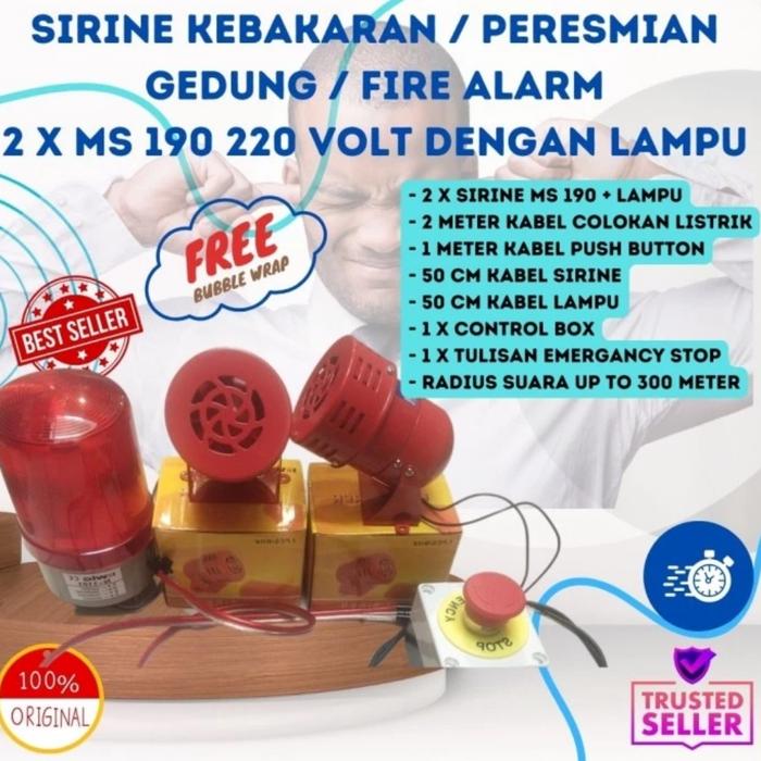 Jual Sirene Peresmian gedung /fire alarm by ms,190 double sirene + Lamp ...