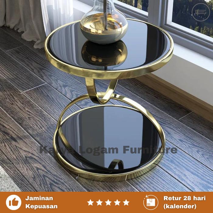 Jual Side Table Modern Mewah - Meja Sudut Rangka Stainless Gold Marmer ...