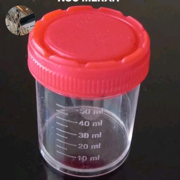 Jual Pot Urine 60ml Skala Non Sterile Container Tutup Merah (NSC Merah ...