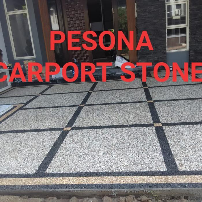 Jual batu sikat motif kotak simple - Kab. Bogor - pesona carport stone ...
