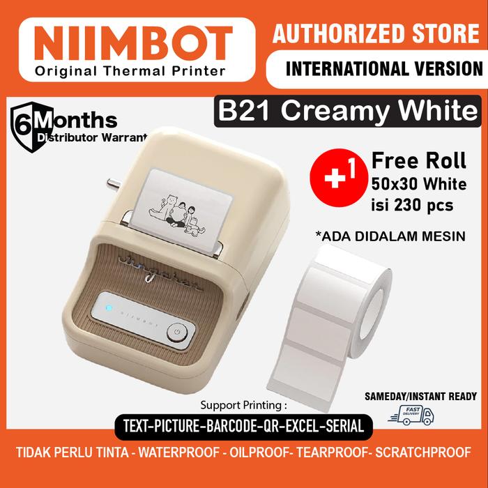 Jual Niimbot B21 Mini Portable Wireless Bluetooth Label Thermal Printer ...