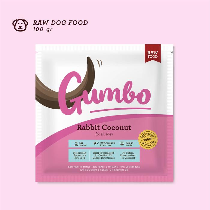 Jual Gumbo RABBIT Coconut Fresh RAW DOG Food Makanan Anjing ( 100gr ...