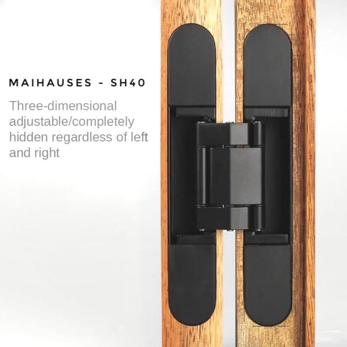 Jual ENGSEL HINGE HIDDEN CONCEALED SH40 TANAM PINTU HITAM BLACK ...