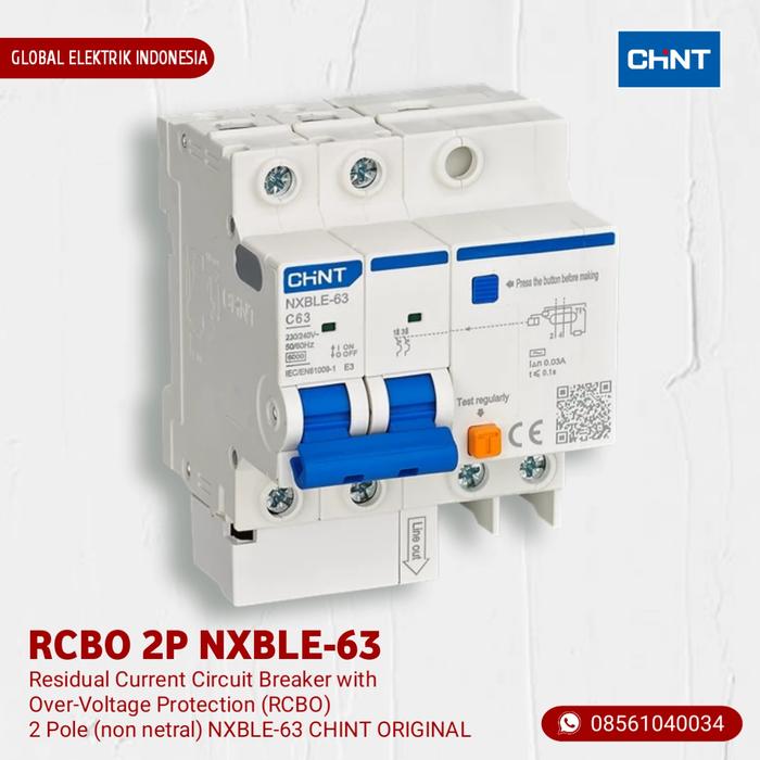 Jual RCBO+MCB 2 Pole 16A 30mA Non Netral NXBLE-63 CHINT ORIGINAL ...
