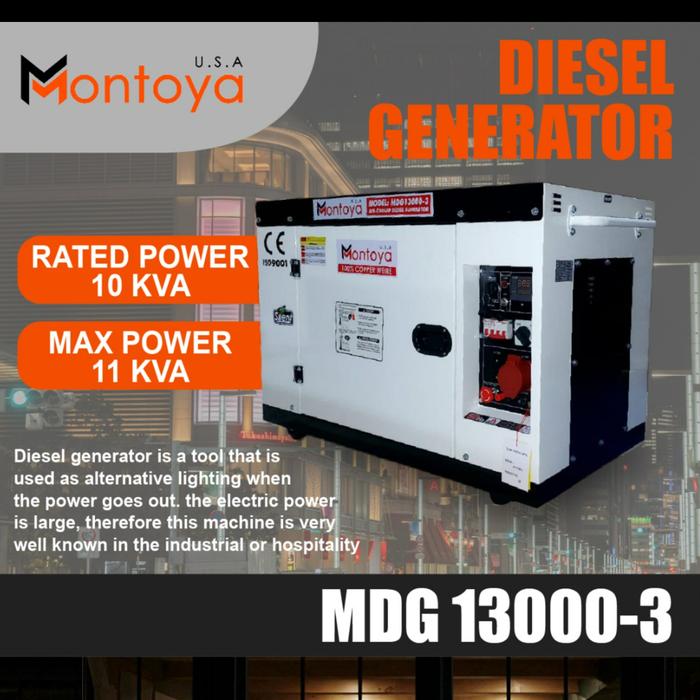 Jual Genset Silent Diesel Solar 10 KVA 3 Phase Montoya MDG 13000-3 ...