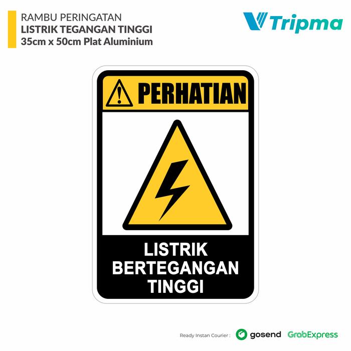 Jual Rambu / Sign Listrik Tegangan Tinggi 35cm x 50cm Plat Alumunium ...