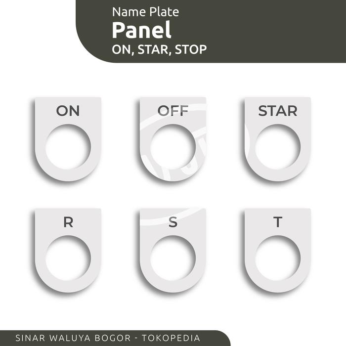 Jual Name Plate Panel untuk Penanda lampu, Pilot lamp, push button, on ...