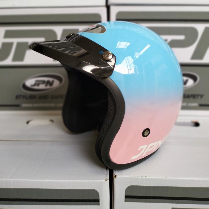 Jual Helm Jpn rainbow series biru pink pastel gloss - MODEL TOPI PET, M ...