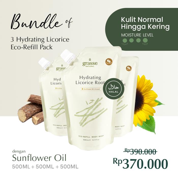 Jual Grasse Natural Eco Refill Body Wash Bundle of 3 - Hydrating ...