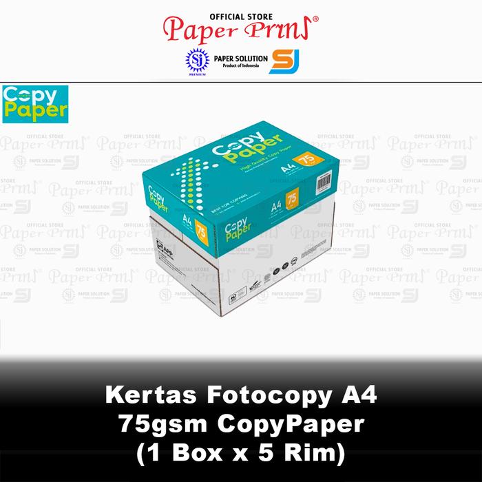 Jual Kertas Fotocopy HVS A4 75gr CopyPaper 1 Box isi 5 Rim - Jakarta ...