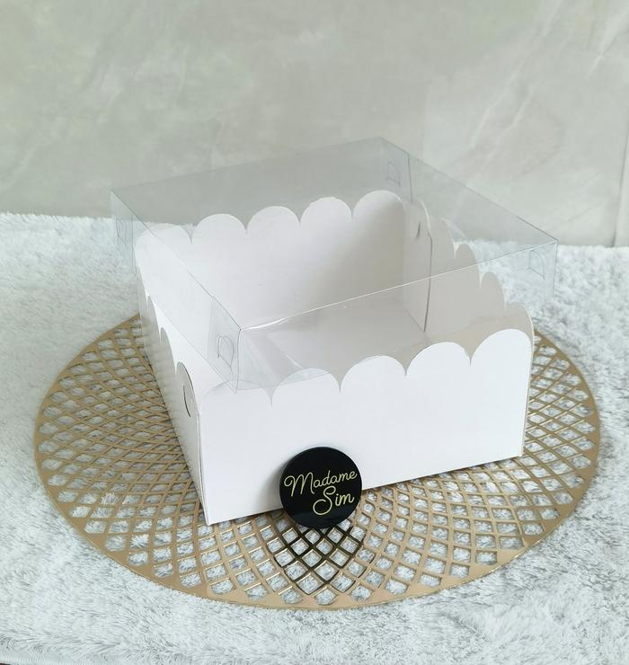 Promo BOX MIKA PUTIH - DOS KUE KERING LAMINASI - KOTAK DESSERT 20x20x10 ...