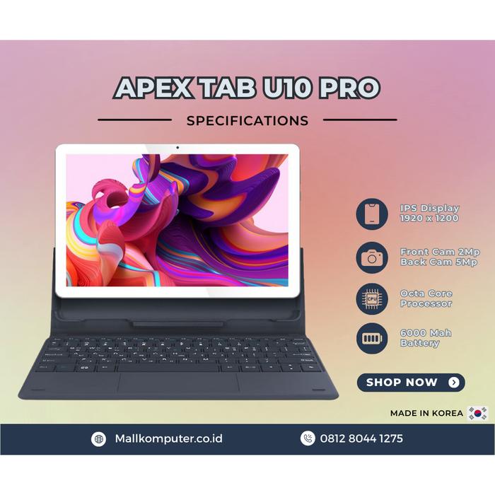 Jual (OFFICIAL) APEX Tab U10 PRO PLUS 6/128Gb + Keyboard 4G LTE ...