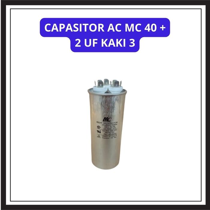 Jual Kapasitor Kompresor AC MC 40+2uF /Capasitor AC MC 40 + 2 uF Kaki 3 - Jakarta Selatan - OBJ ...