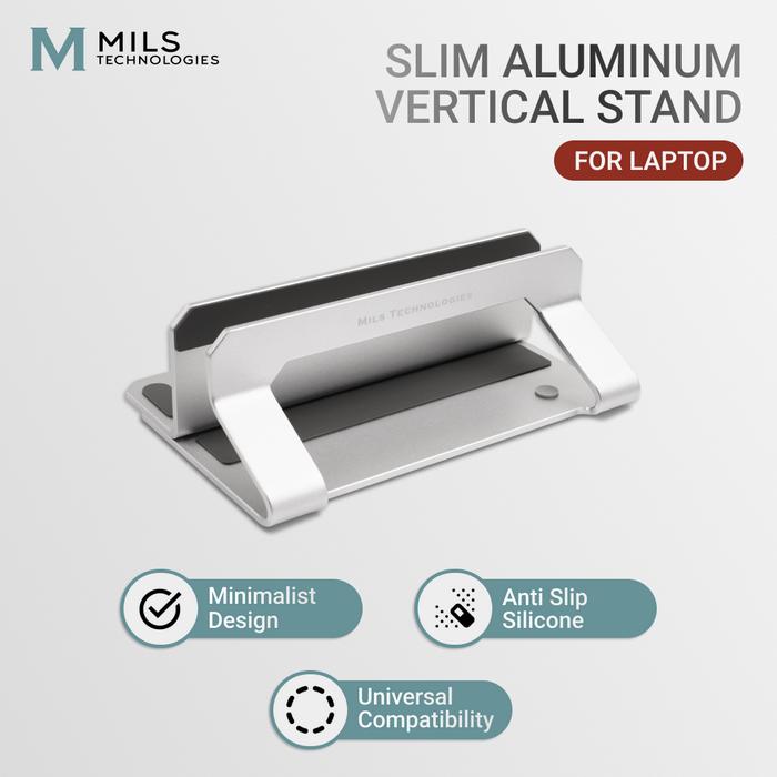 Jual Mils Slim Aluminium Vertical Laptop Stand Holder MacBook Rog ...
