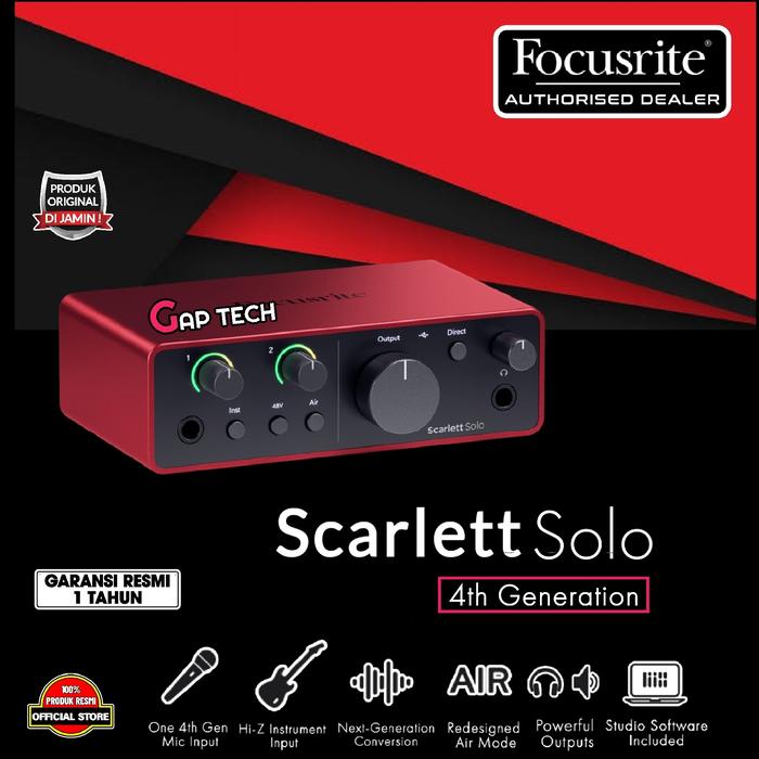 Promo Focusrite Scarlett Solo 4th Gen / Gen 4 USB Audio Interface ...