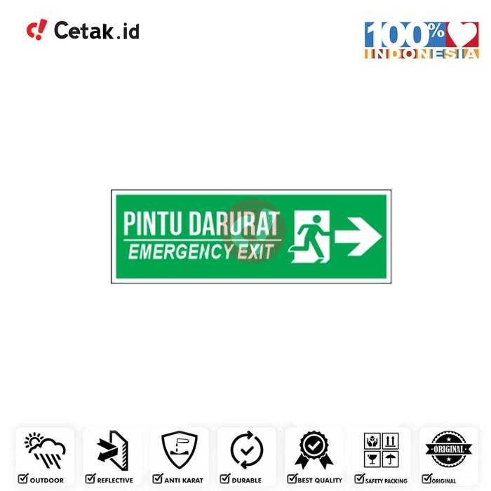 Jual Sign Akrilik Pintu Darurat/Emergency Exit 10cm x 30cm - Jakarta ...